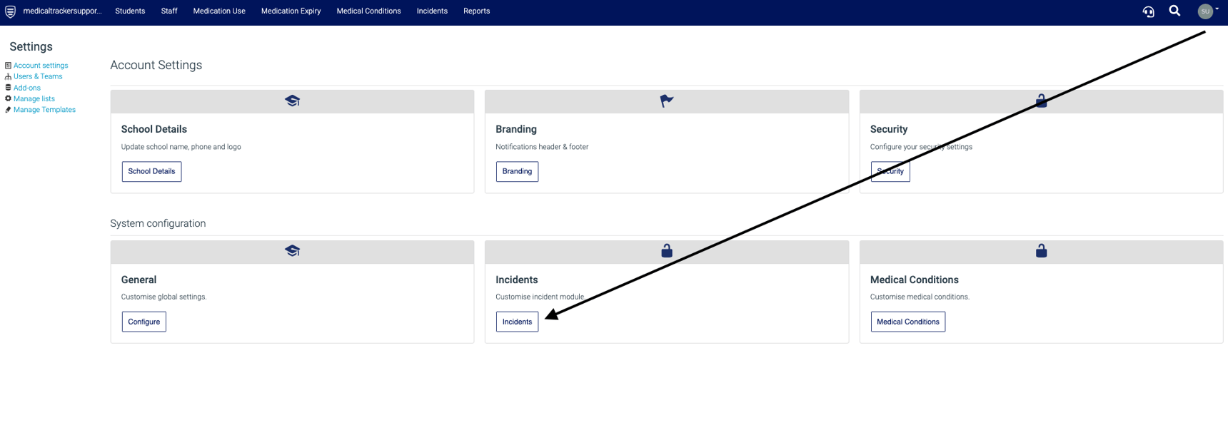 How to configure incident options